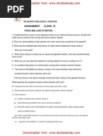 CBSE Class 9 Physics Worksheet - Motion PDF | PDF | Acceleration | Velocity
