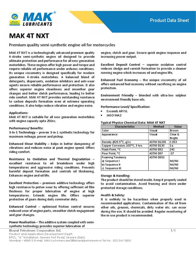 Mak 4T NXT: Premium Quality Semi-Synthetic Engine Oil For Motorcycles ...