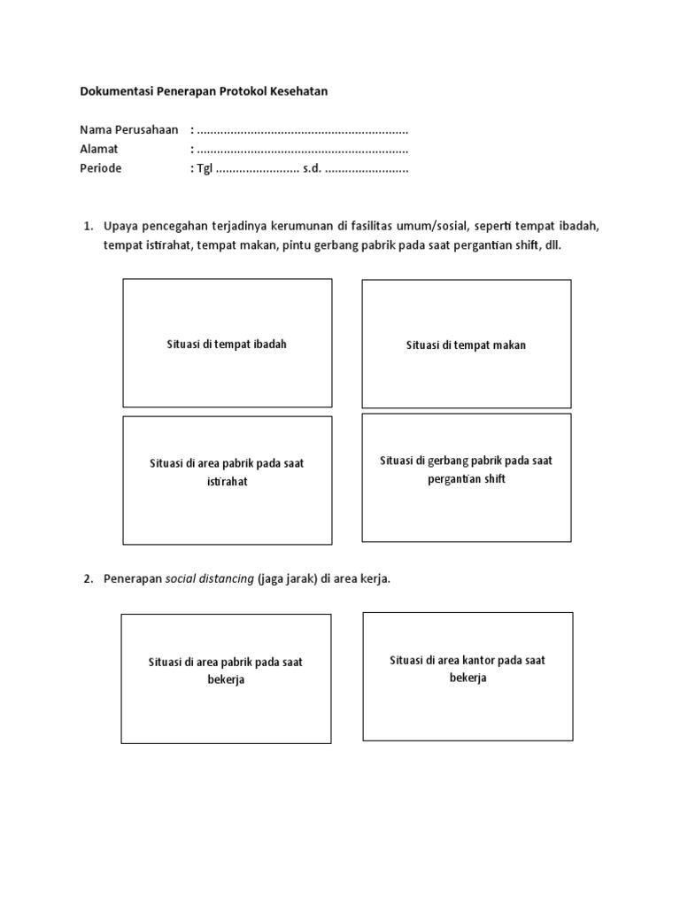 Template Dokumentasi Prokes IOMKI | PDF | Bisnis | Sains & Matematika