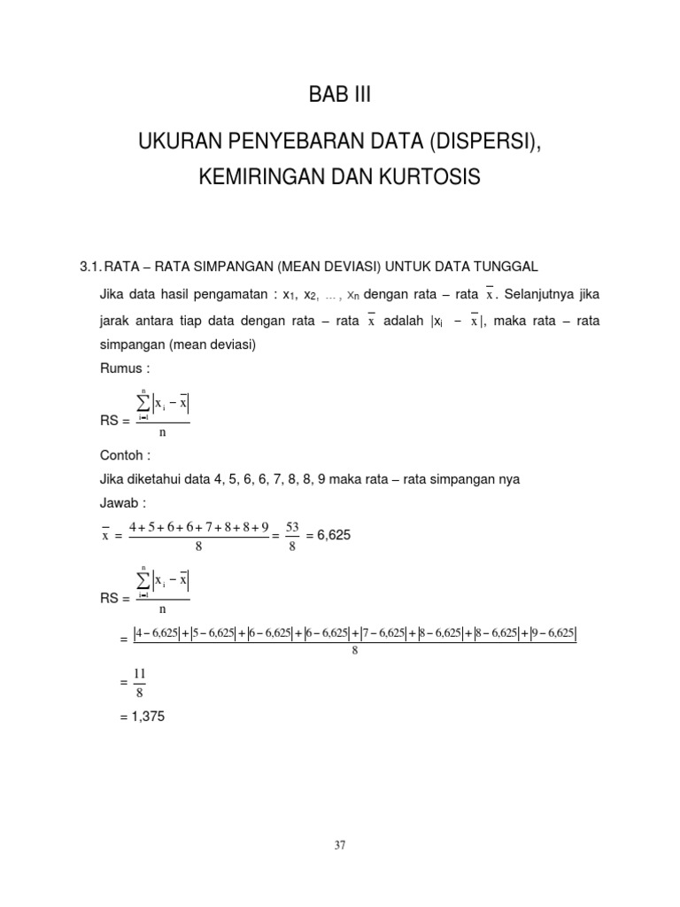 BAB 3 Ukuran Penyebaran Data ProbStat | PDF