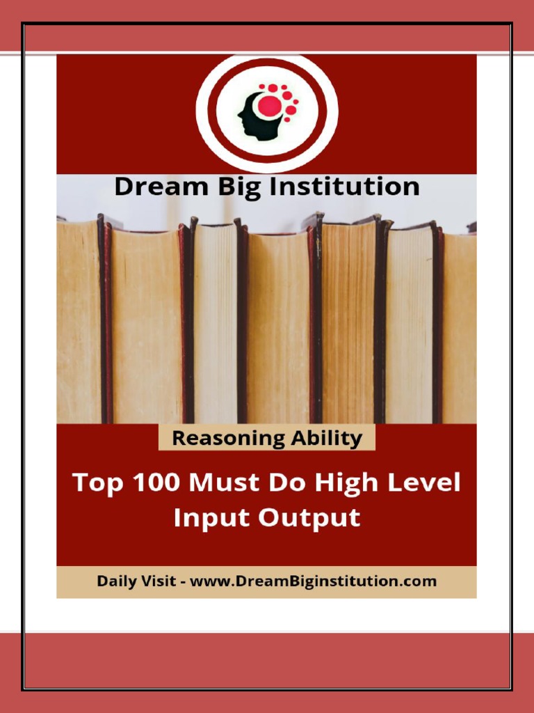 100+ High Level Input Output (DreamBigInstitution) | PDF