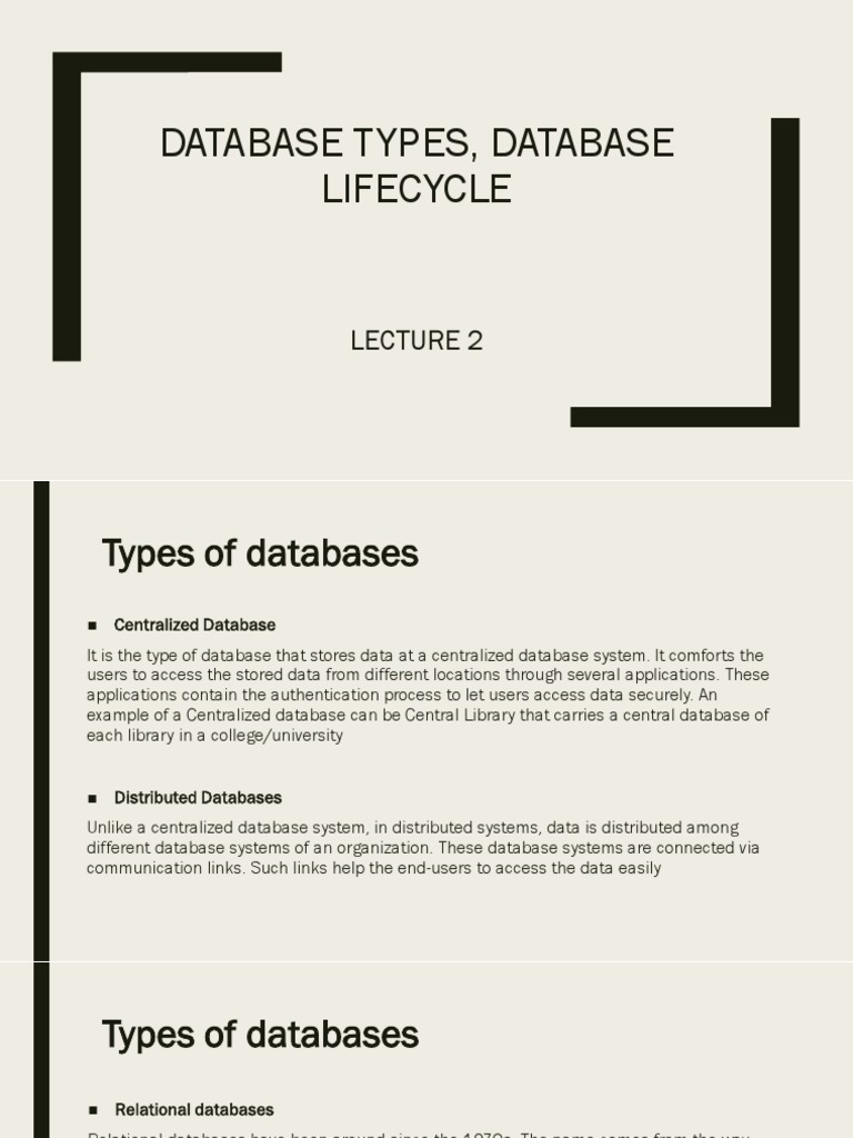 Lec 2 Database Lifecycle | PDF | Databases | Relational Database