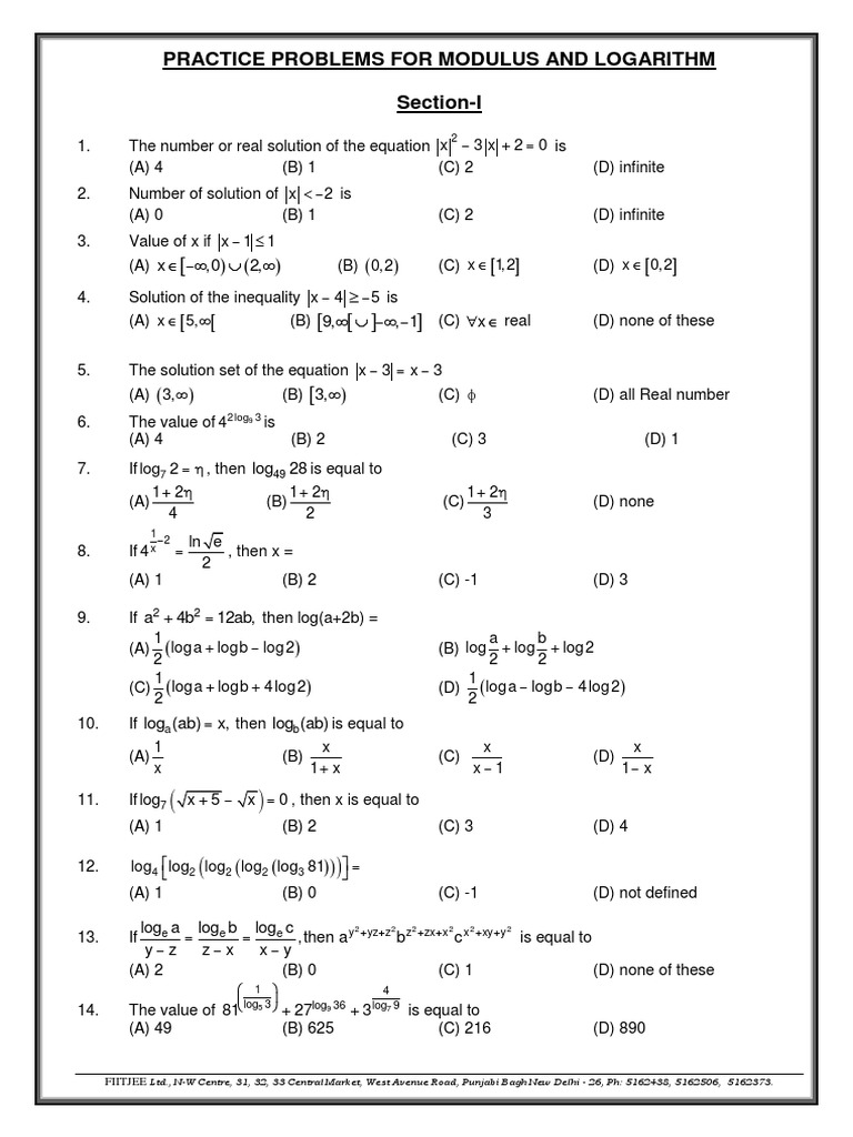 Log and Modulus | PDF | Mathematical Concepts | Special Functions