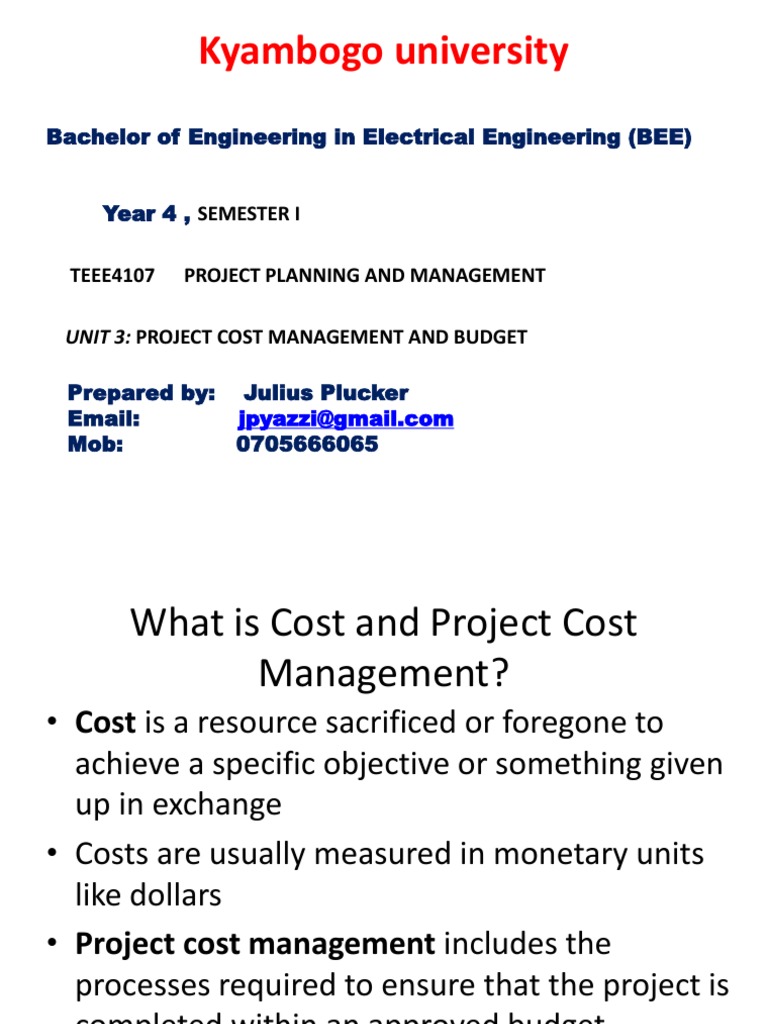 Project Cost Management Overview | PDF | Risk | Risk Management