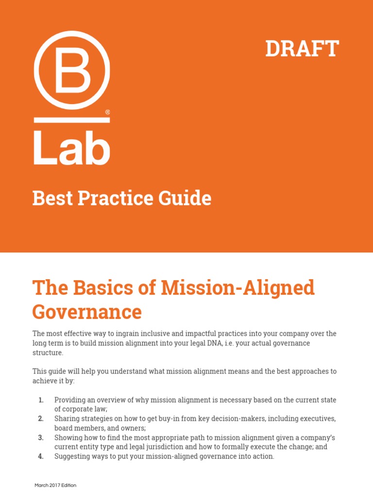 The Basics of Mission Aligned Governance | PDF | Limited Liability ...
