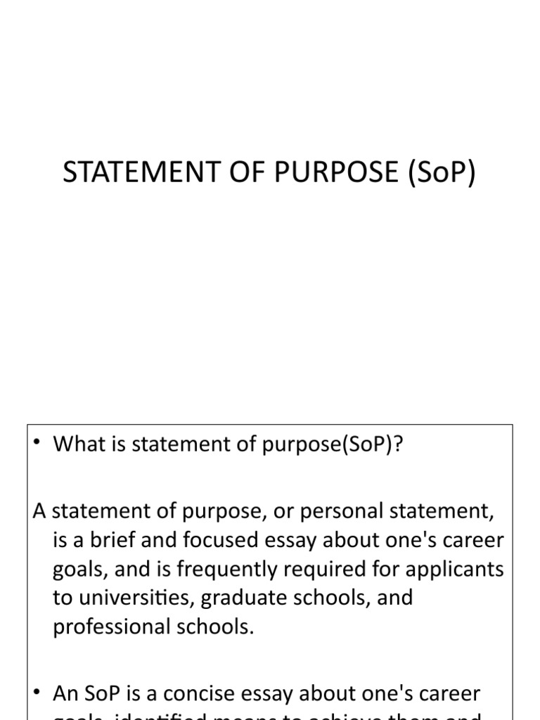STATEMENT OF PURPOSE SoP | PDF | Essays | Behavior Modification