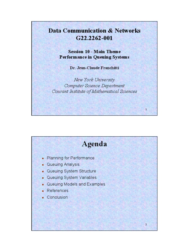Data Communication & Networks Session 10 - Queuing Analysis and Models | PDF | Mathematics ...