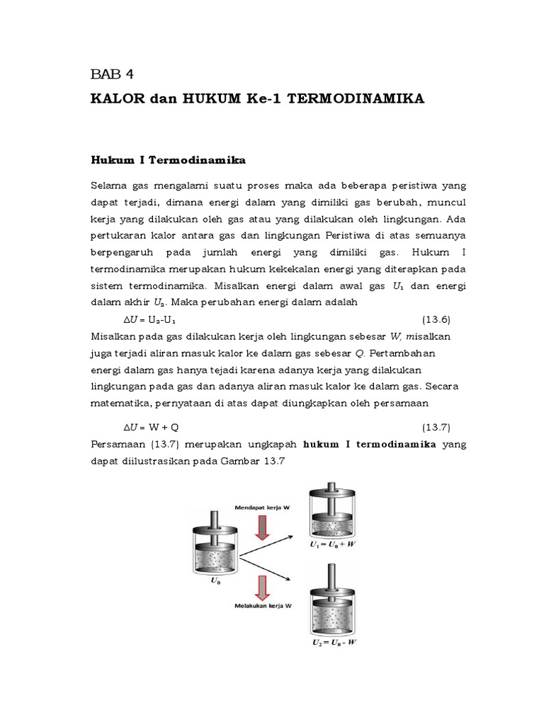 BAB 4 Kalor Dan Hukum Ke-1 Termodinamika | PDF