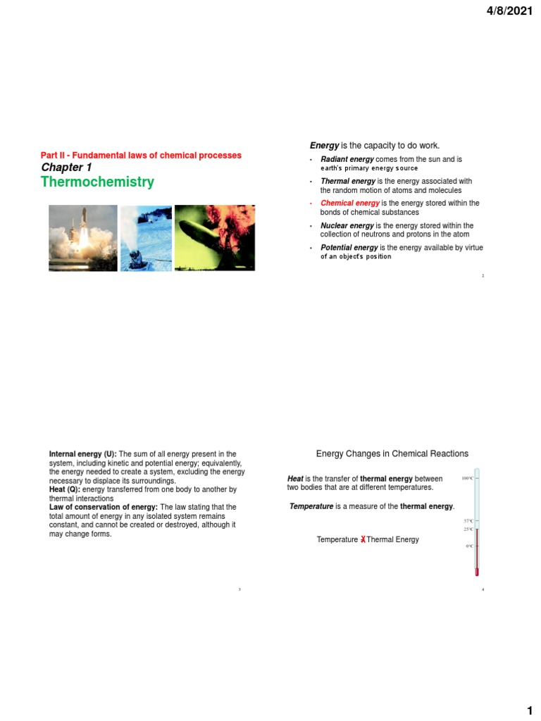 General Chemistry-Part II-Chapter 1-Thermochemistry-Notes | PDF | Heat ...