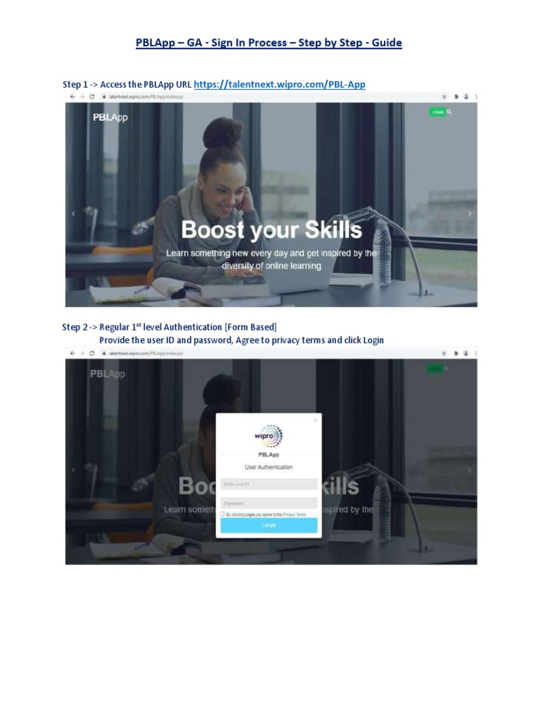 PBLApp Login Guide for Wipro Users | PDF