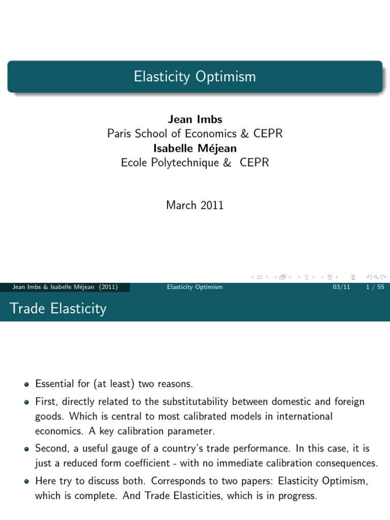 Jean Imbs Prezentacija | PDF | Errors And Residuals | Standard Deviation
