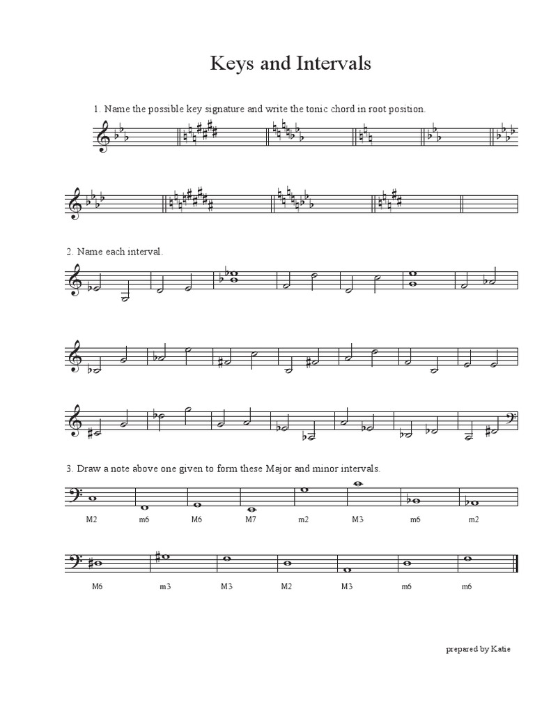 Keys and Intervals - Score | PDF | Harmony | Melody