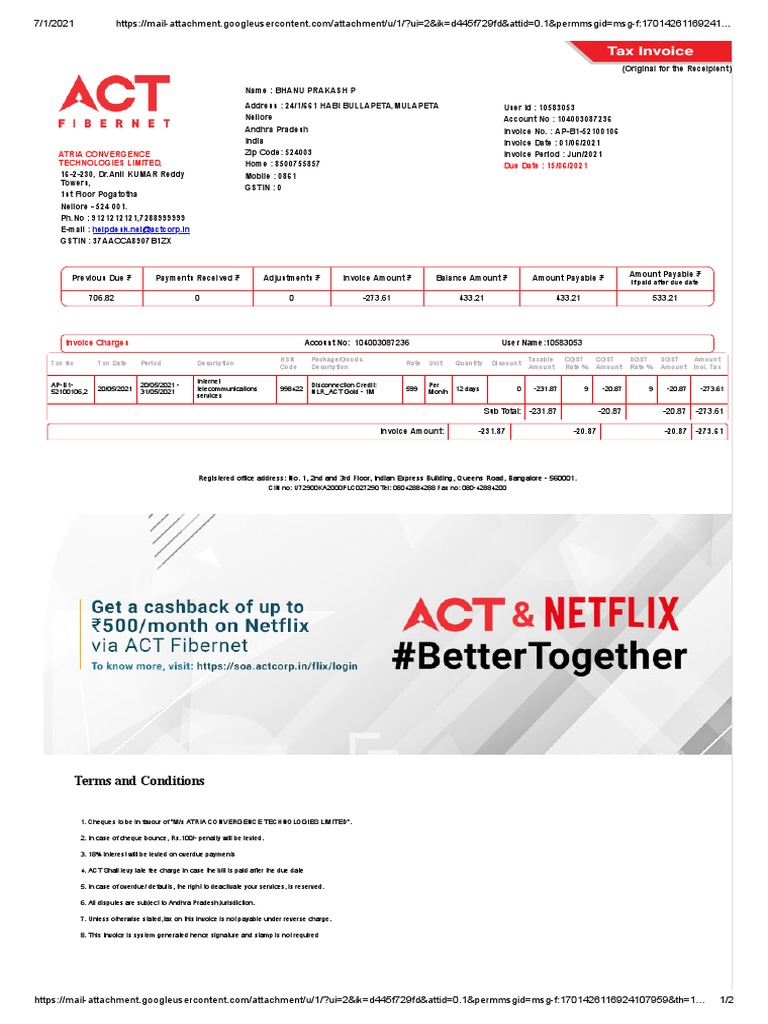 Helpdesk - Nel@actcorp - In: Atria Convergence Technologies Limited ...