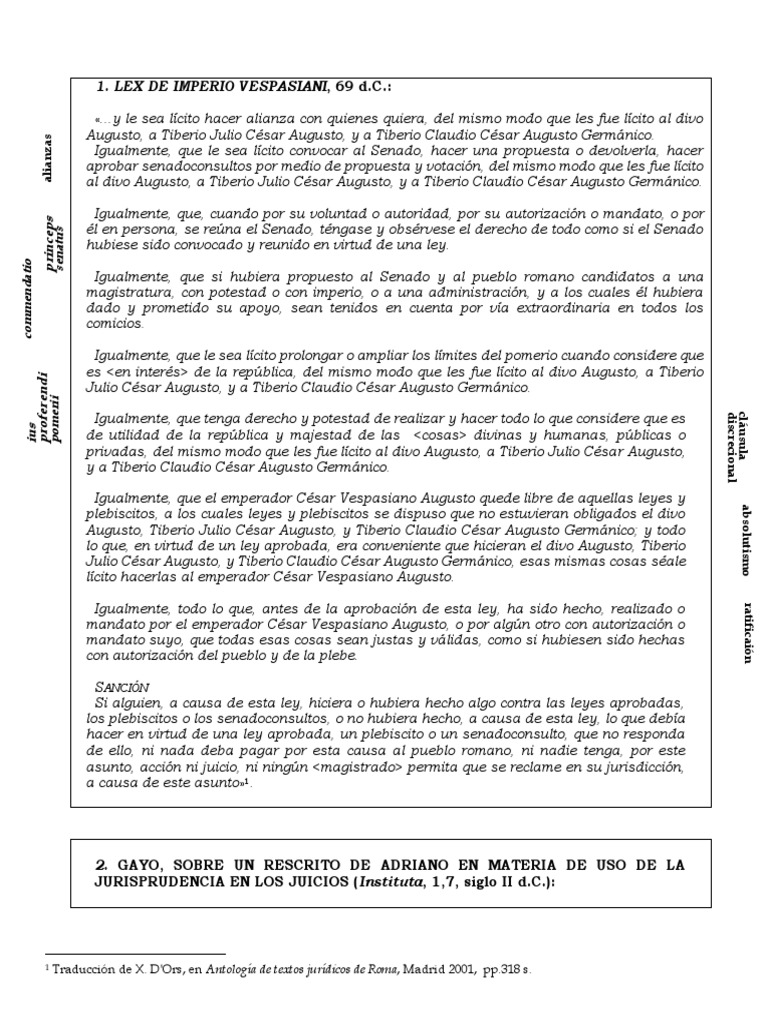 Leyes y Edictos Imperiales Romanos | PDF | Augusto | imperio Romano