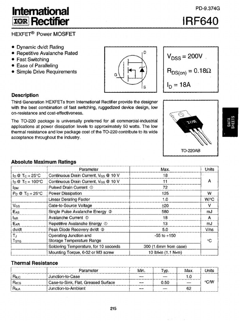 Irf 640 | PDF