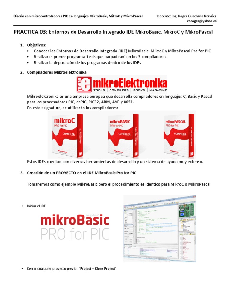 IDEs MikroBasic, MikroC y MikroPascal PIC | PDF | Entorno de desarrollo ...