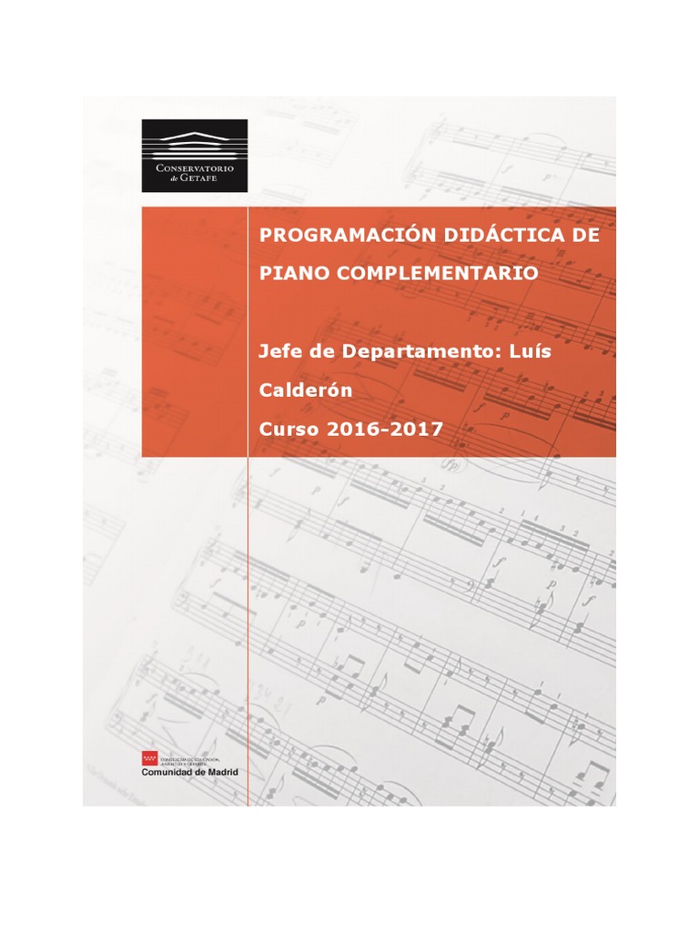 Programación Piano-Complementario | PDF | Piano | Evaluación