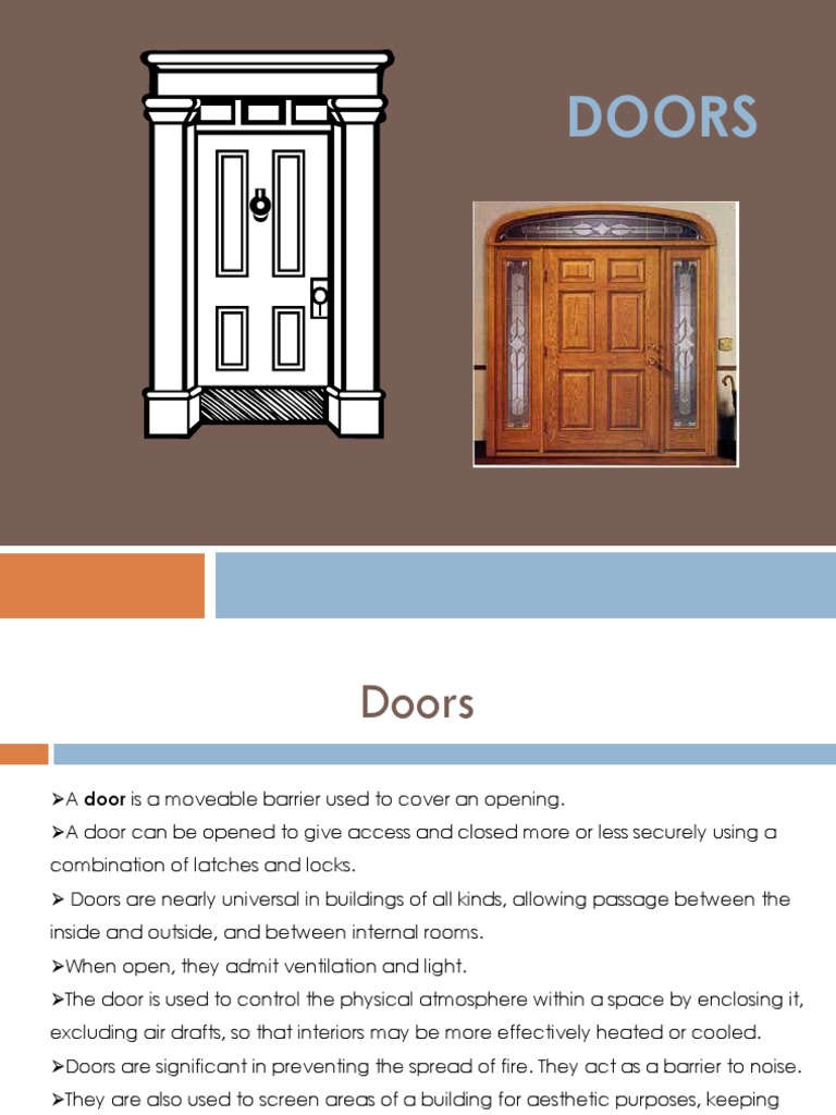 Door Types and Functions Guide | PDF