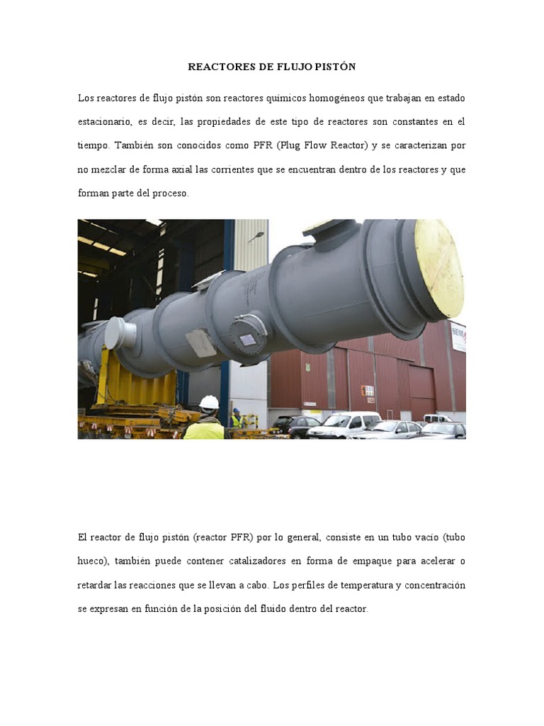 Reactores de Flujo Pistón | PDF