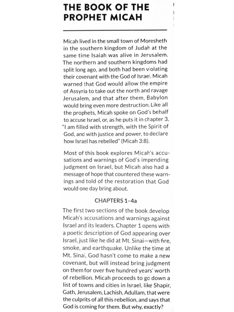 The Book of The Prophet Micah | PDF