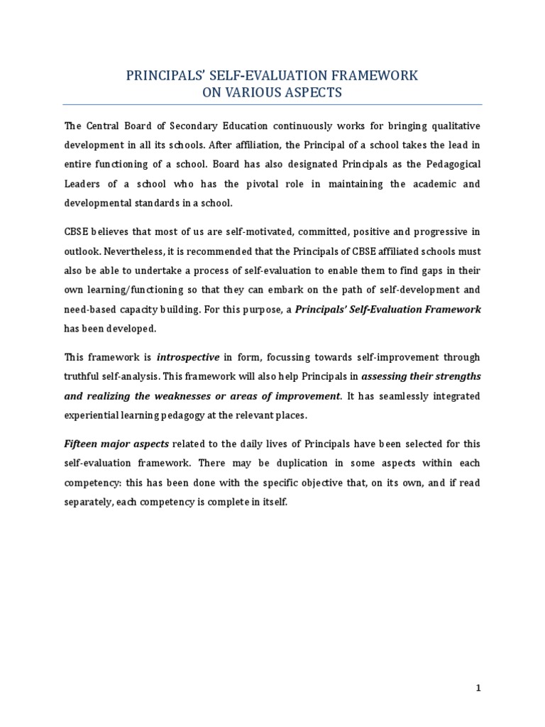 Principals Competency Framework - Final | PDF | Pedagogy | Teachers
