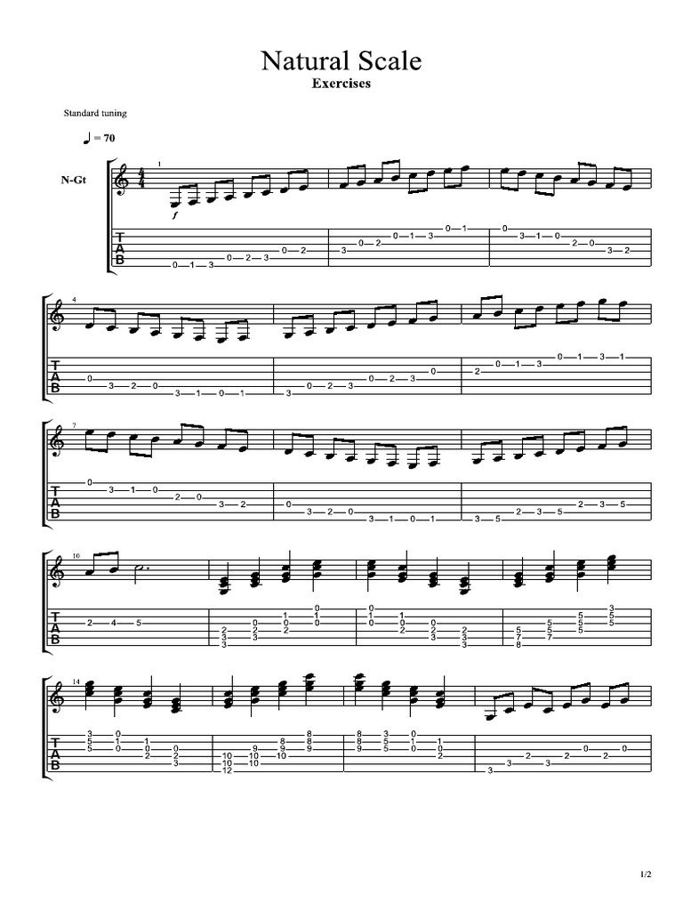 C Major Scale - Natural Scale & C Arpeggios | PDF