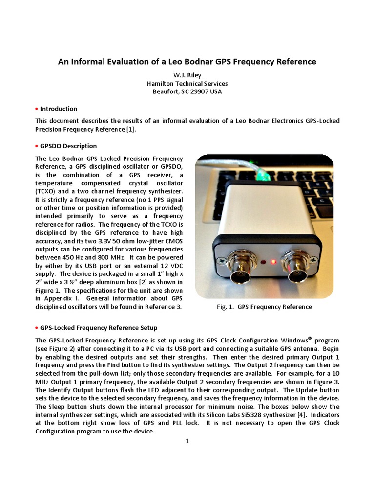 Leo Bodnar GPS Frequency Reference Evaluation | PDF | Global ...