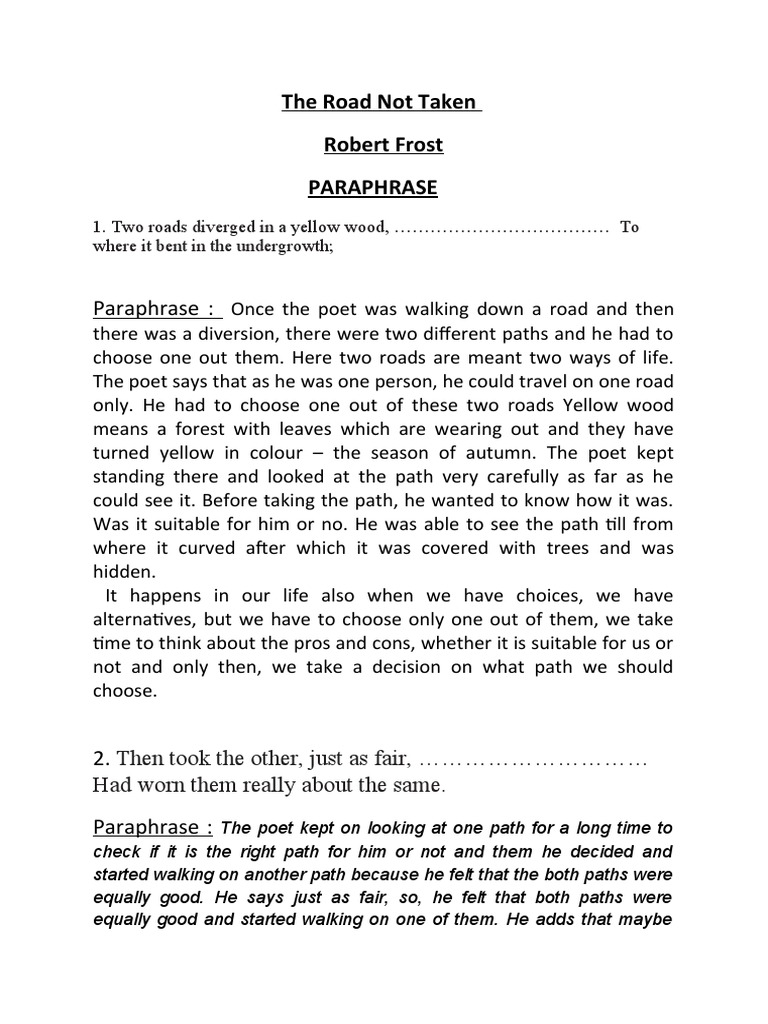 The Road Not Taken | PDF