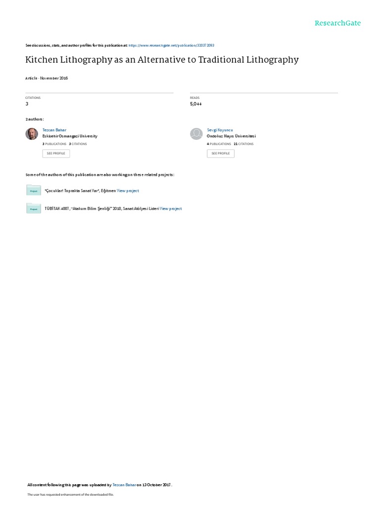 Kitchen Lithography vs. Traditional Methods | PDF | Lithography ...