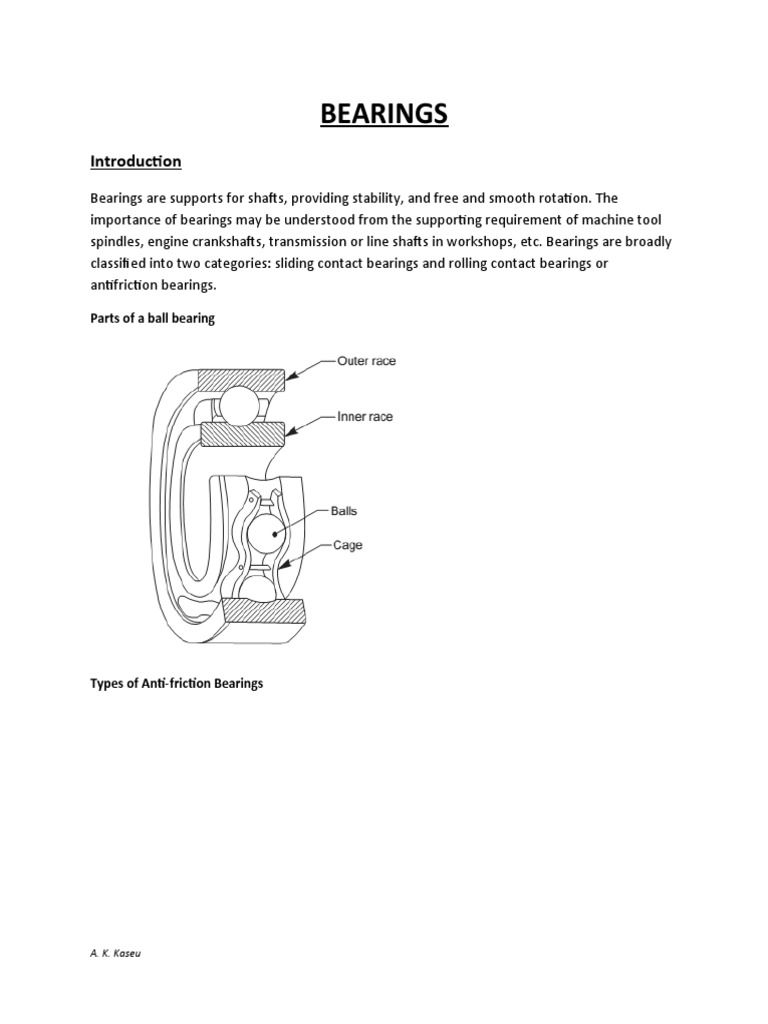 Bearings: Parts of A Ball Bearing | PDF