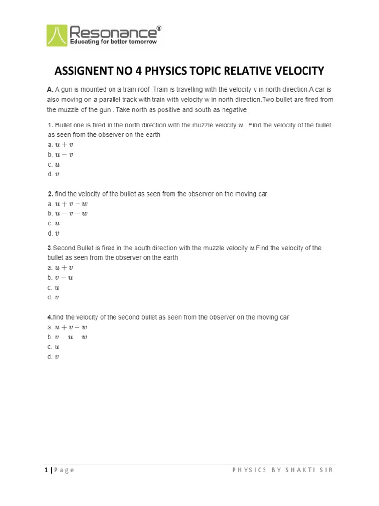 Relative Velocity | PDF