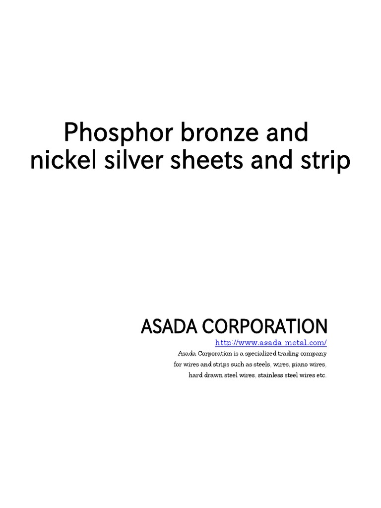 Phosphor Bronze and Nickel Silver Sheet and Strip Standard | PDF | Sets ...