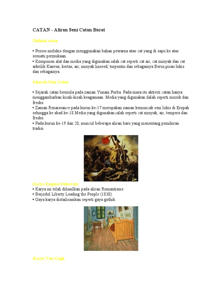 CATAN - Aliran Seni Barat | PDF