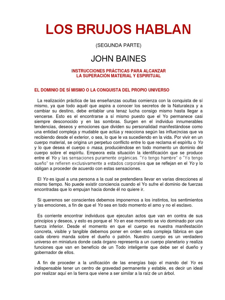 Los Brujos Hablan (Segunda Parte) .pdf-1 | PDF | Amor | Dormir