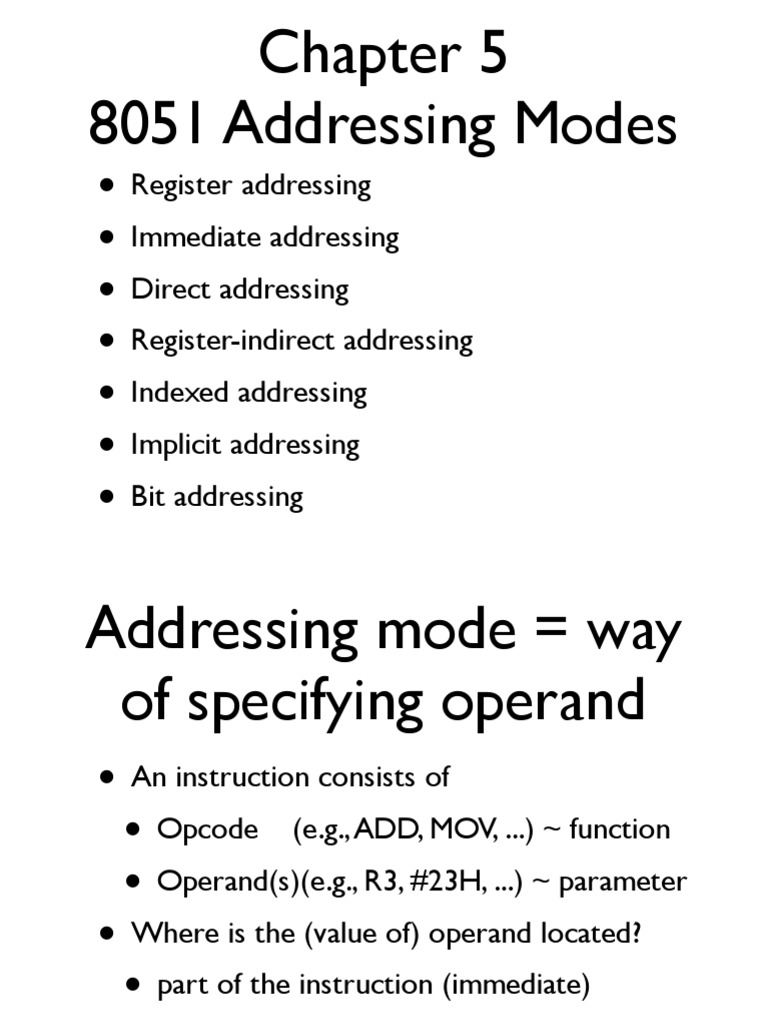 8051 Addr Modes | PDF | Assembly Language | Computer Data