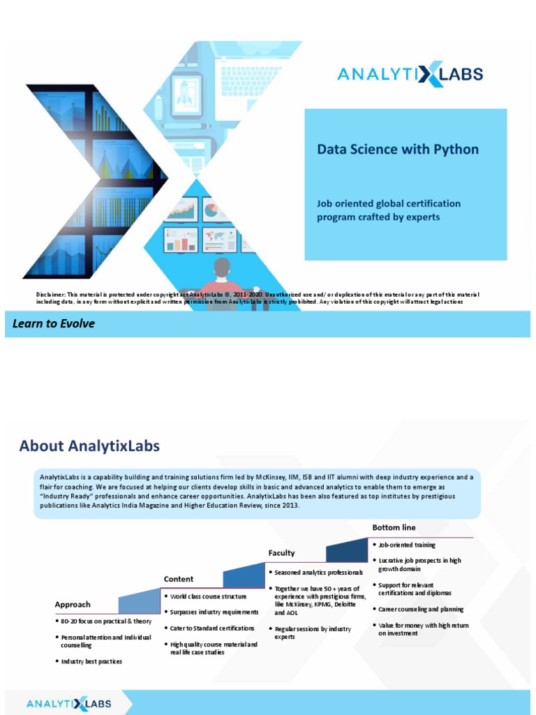 AnalytixLabs - Data Science With Python | PDF | Statistics | Analytics