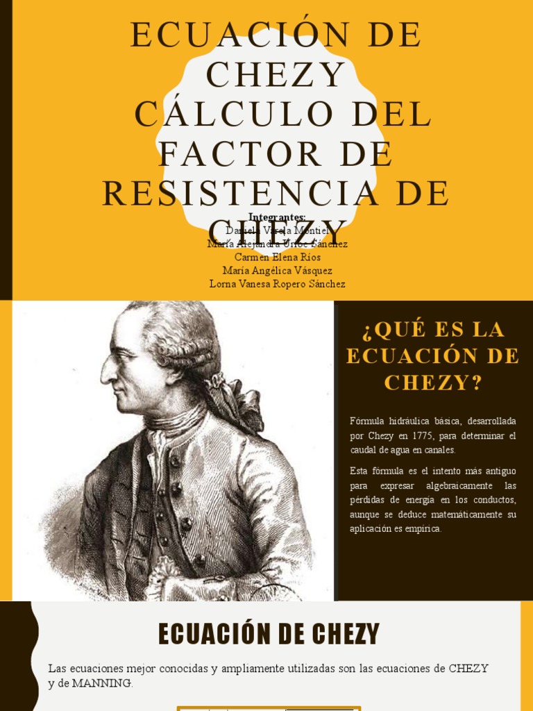 Expo. Ecuación de Chezy | PDF | Ecuaciones | Matemáticas
