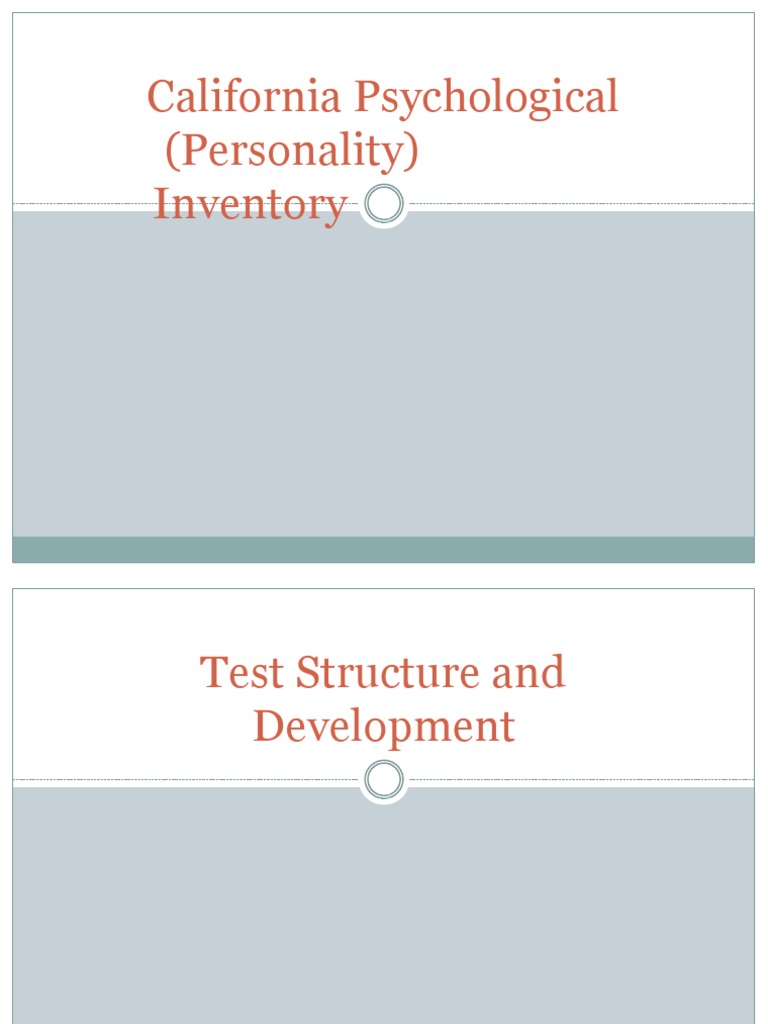 California Personality Inventory | PDF | Validity (Statistics) | Psychology