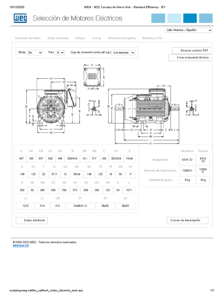 WEG - W22 Carcasa de Hierro Gris - Standard Efficiency - IE11 | PDF