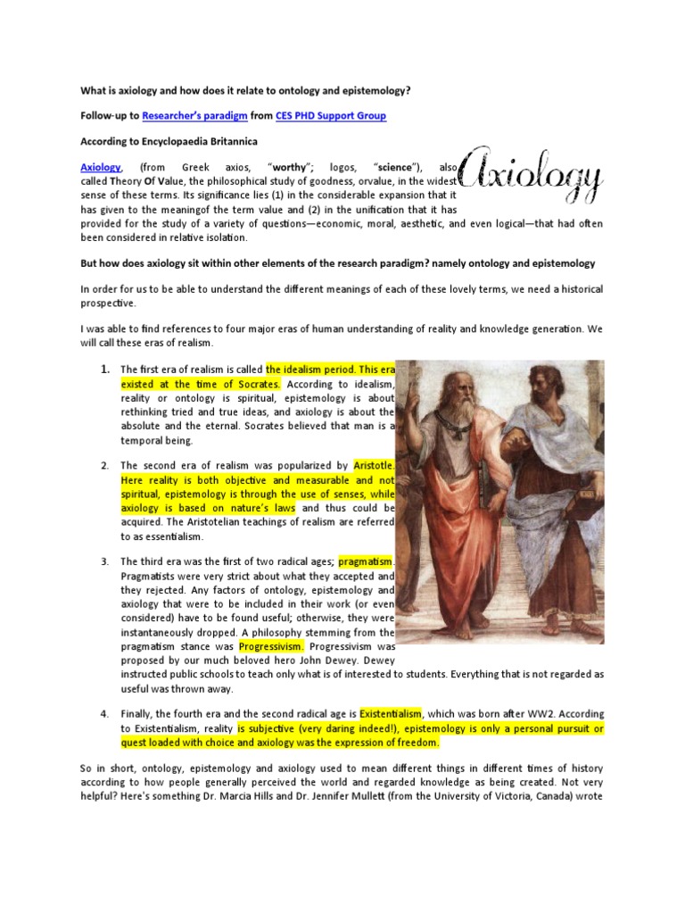 Axiology's Role in Research Paradigms | PDF | Epistemology | Reality