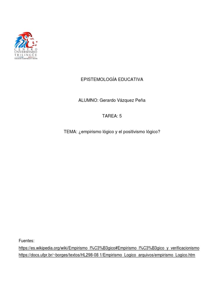 Empirismo Lógico y El Positivismo Lógico | PDF | Positivismo | Empirismo
