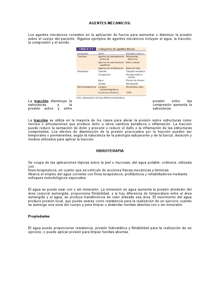 AGENTES MECANICOS Resumen | PDF | Líquidos | Edema