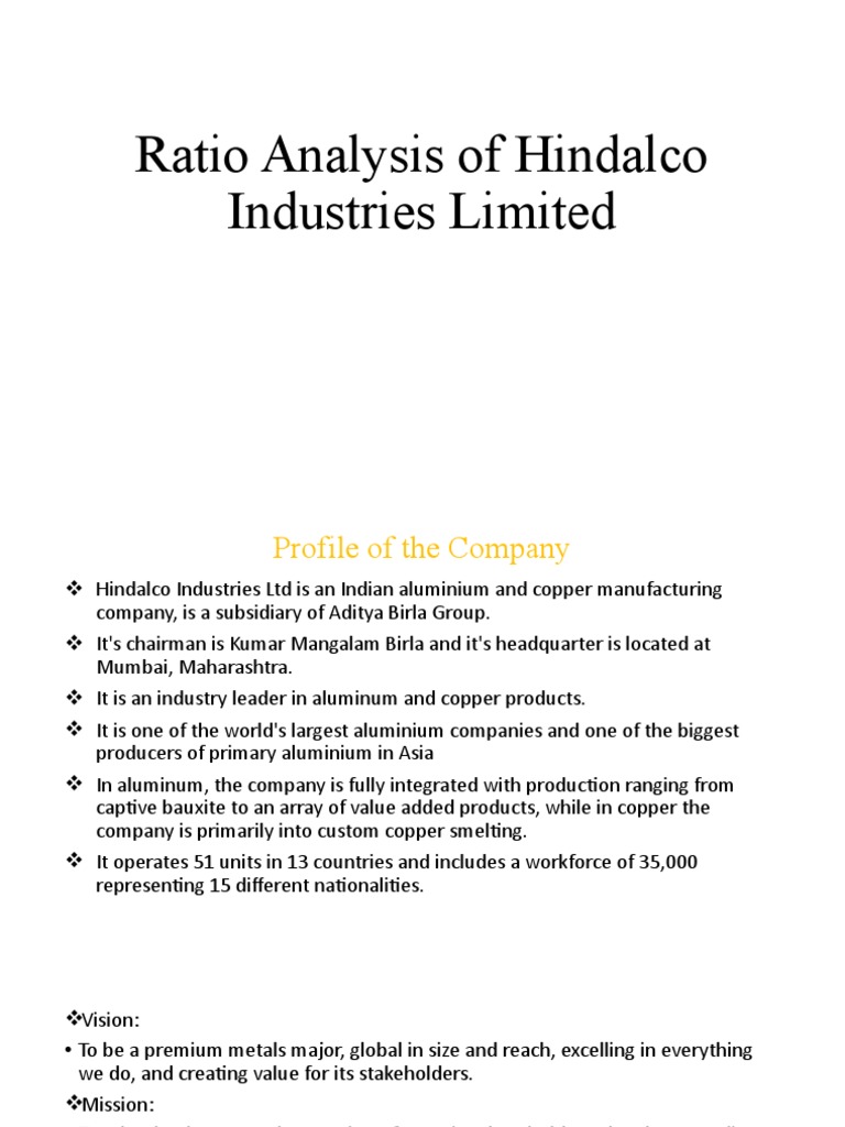 Analysis of Financial Performance and Ratios of Hindalco Industries ...