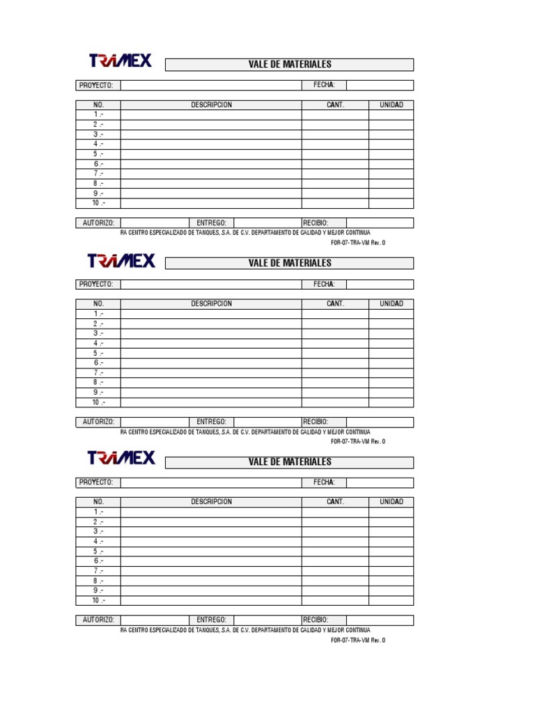 Vale de Materiales | PDF