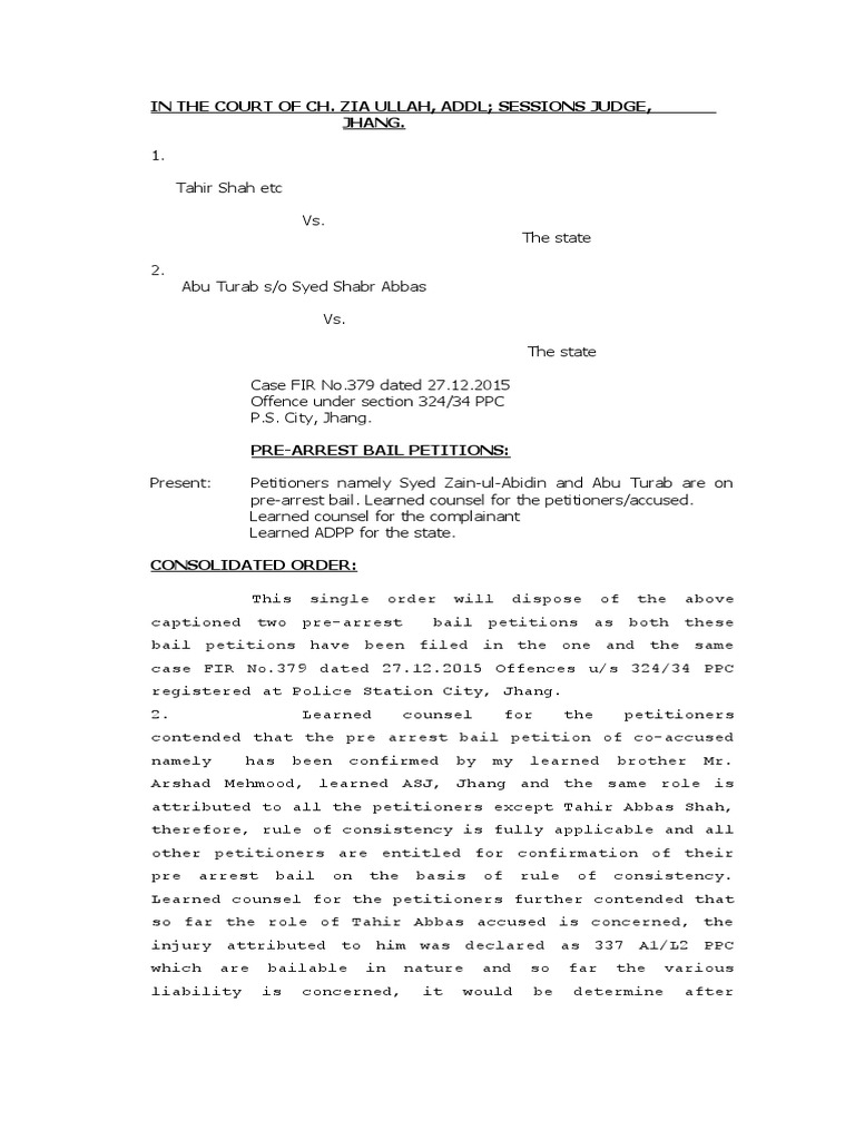 Pre-Arrest Confirmed. Asim | PDF | Bail | Arrest