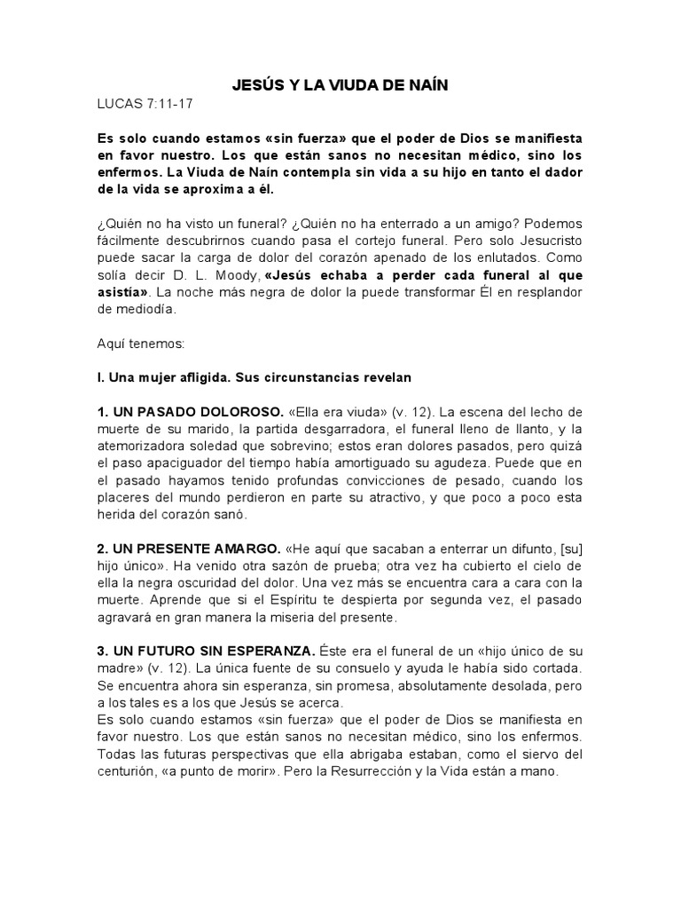 Jesús y La Viuda de Naín | PDF | Jesús | Elijah