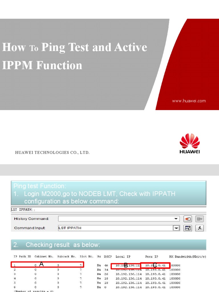 Ping Test and IPPM Guide for Huawei | PDF