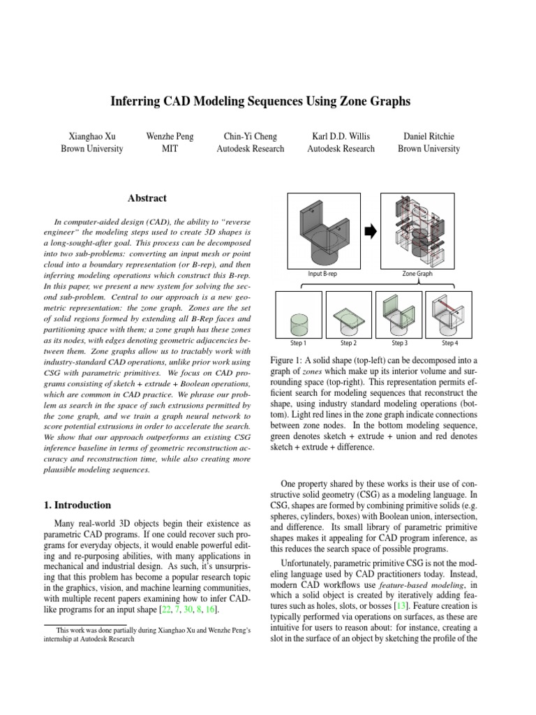 Inferring CAD Modeling Sequences Using Zone Graphs: Input B-Rep Zone ...
