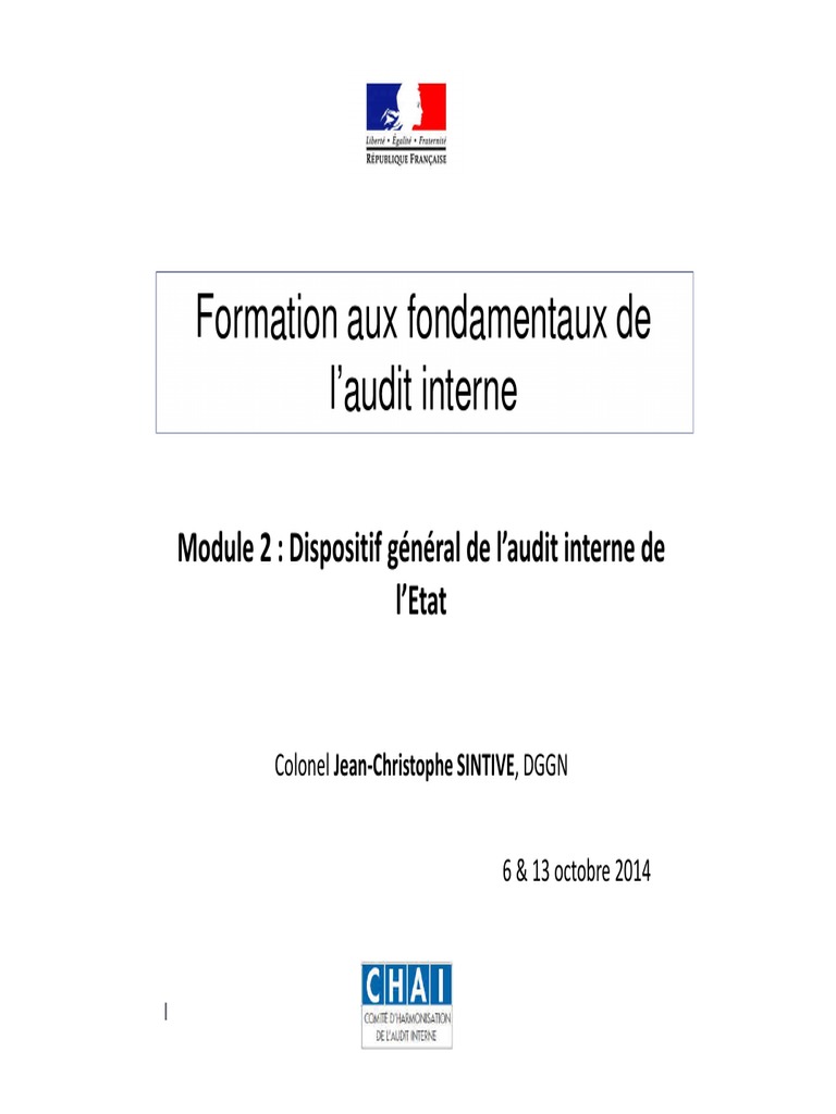 Formation - Chai Module2 Diffusion | PDF | Audit | Audit interne