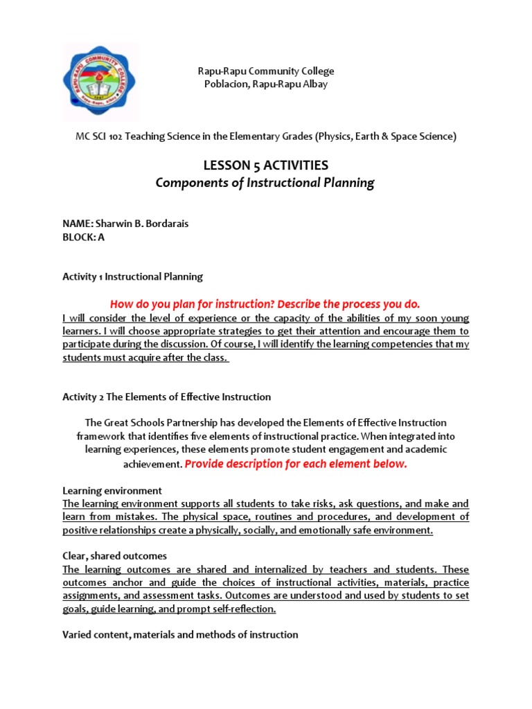 Instructional Planning for Effective Teaching | PDF | Learning | Teachers